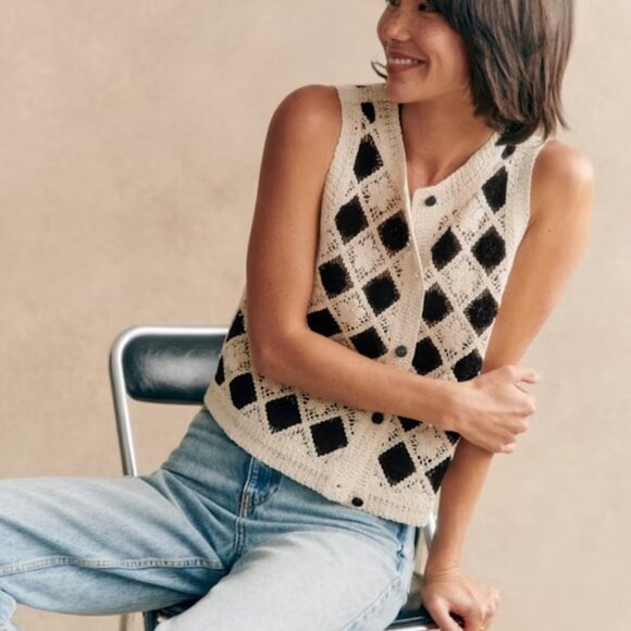 Sezane | Tops | Nwt Sezane Ron Top In Ecrublack M | Poshmark